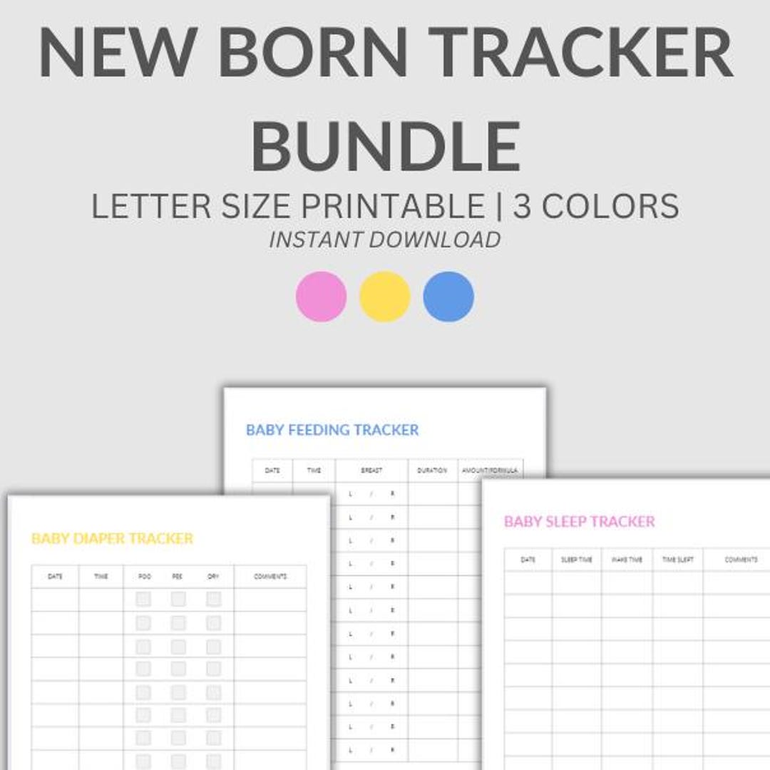 Newborn Tracker Bundle Printable, Newborn Planning Kit, Baby Tracker ...