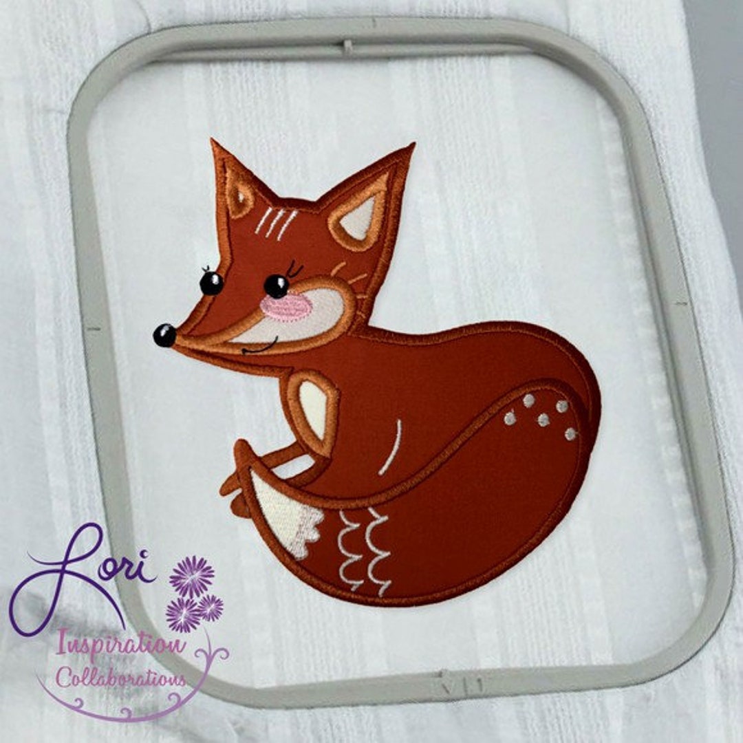 Cautious Fox Applique Design, Fox Embroidery Pattern, Fox Designs, Fox ...