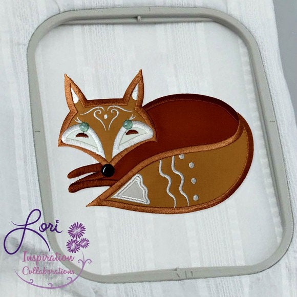 Sly Fox Applique Design, Fox Embroidery Pattern, Fox Designs, Fox ...