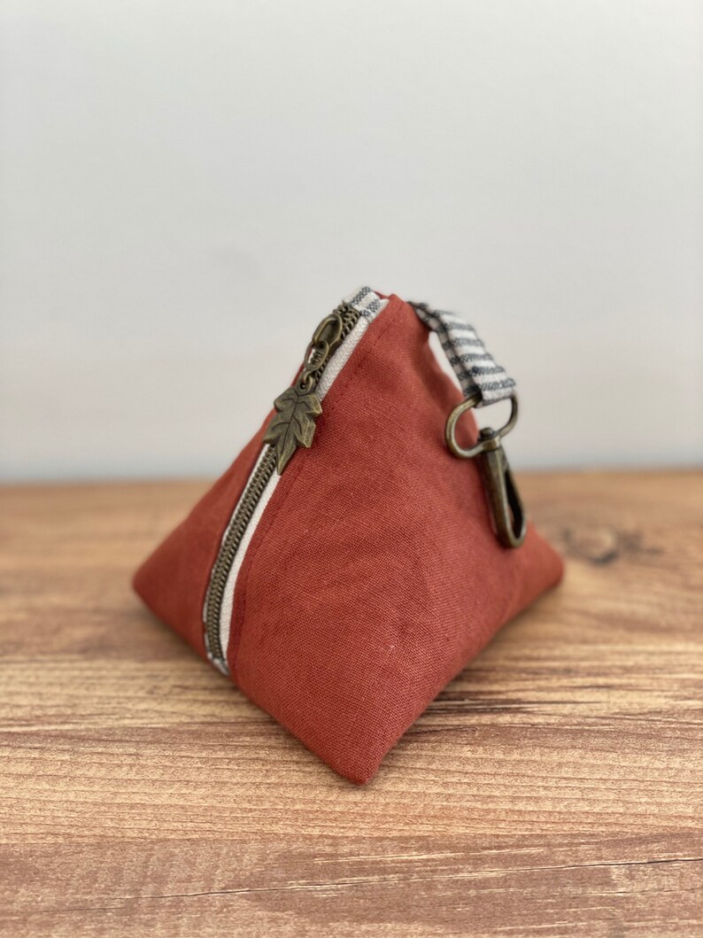 Triangle Coin Zipper Pouch Zero Waste Keychain Pouch Small | Etsy