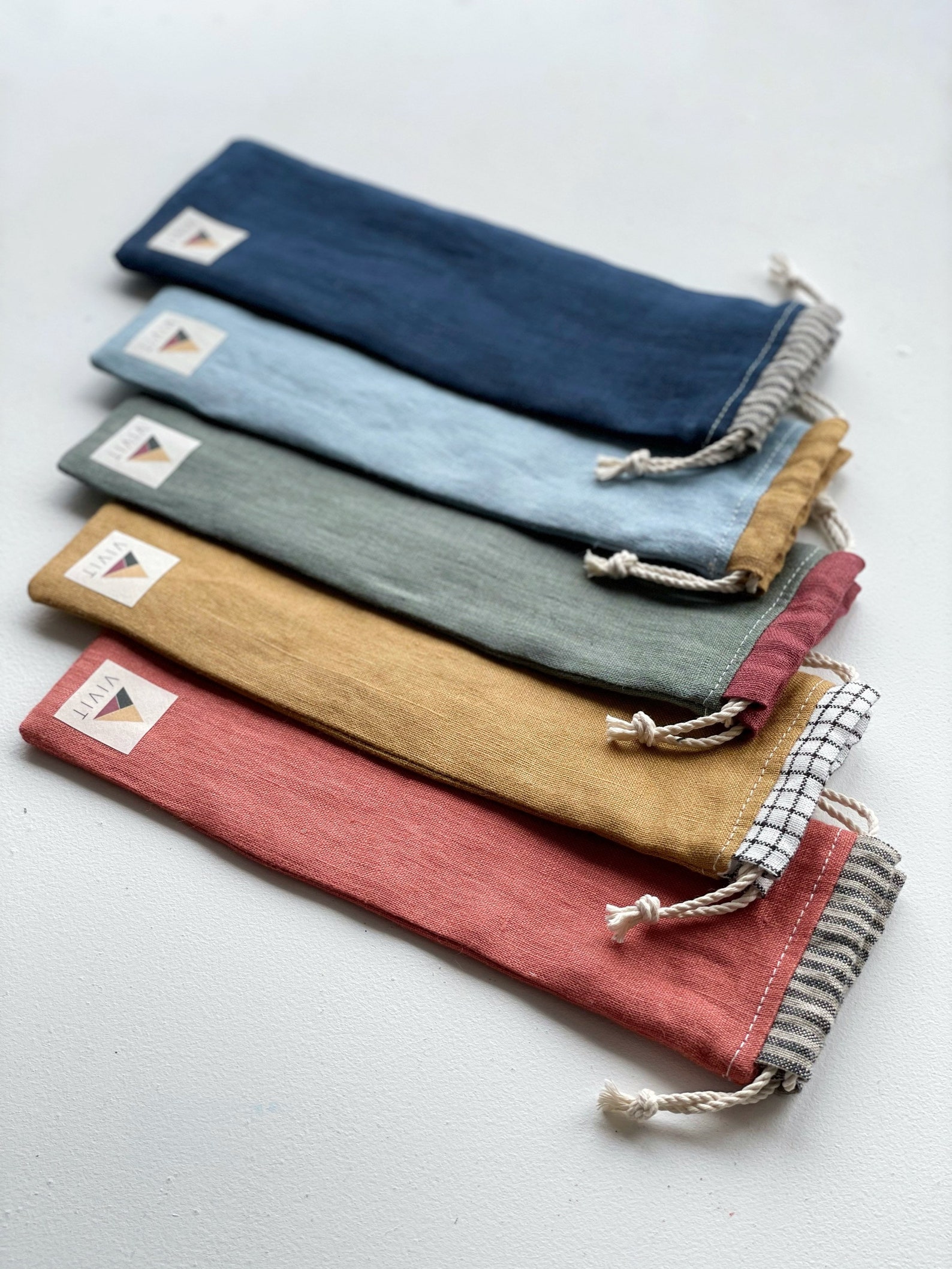 Reusable Straw Linen Pouch, Linen Straw Holder, Zero Waste Straw Holder ...