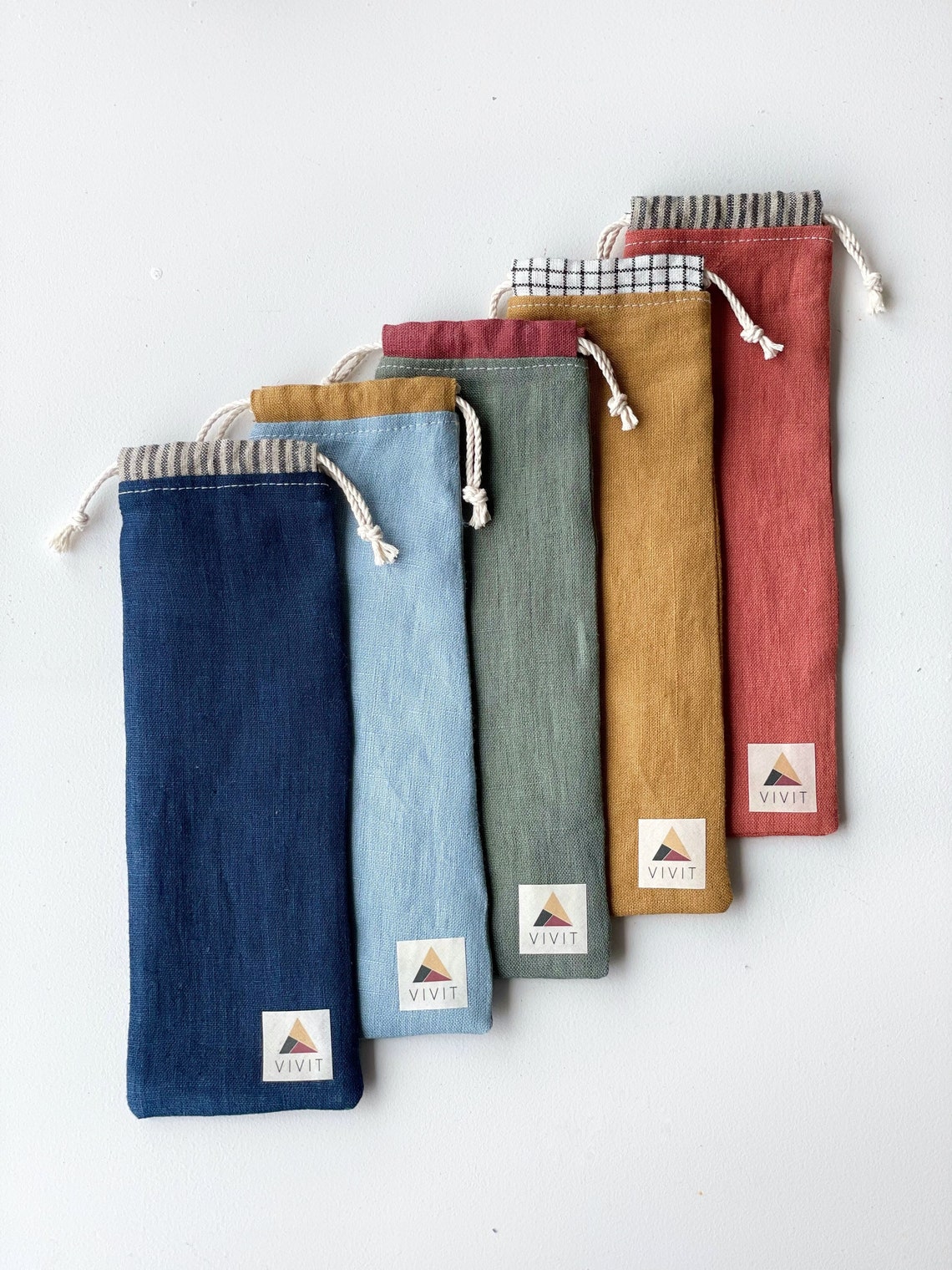 Reusable Straw Linen Pouch Linen Straw Holder Zero Waste - Etsy