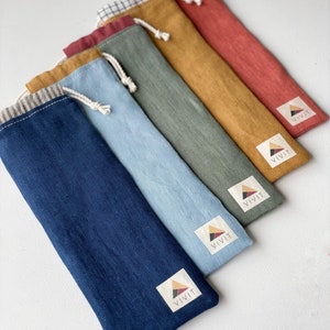 Reusable Straw Linen Pouch, Linen Straw Holder, Zero Waste Straw Holder ...