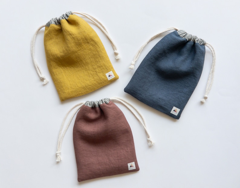 Linen Drawstring Bag | Snack Pouch |reusable Snack Bag | Eco Friendly ...