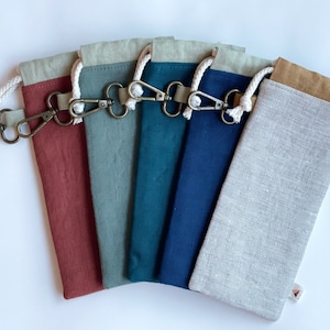 Personalized Sunglass Case, Drawstring Sunglass Linen Case, Soft ...