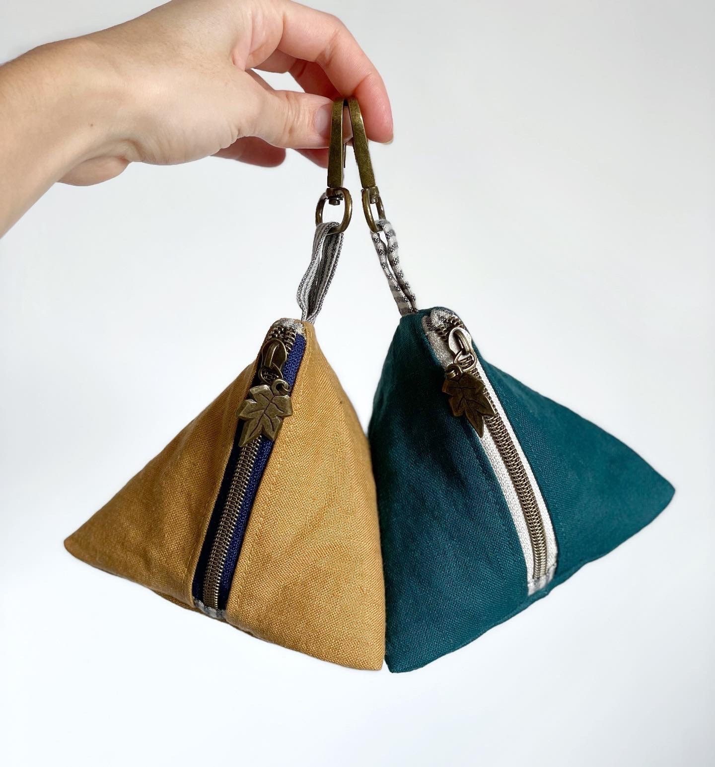 Triangle Coin Zipper Pouch Zero Waste Keychain Pouch Small | Etsy