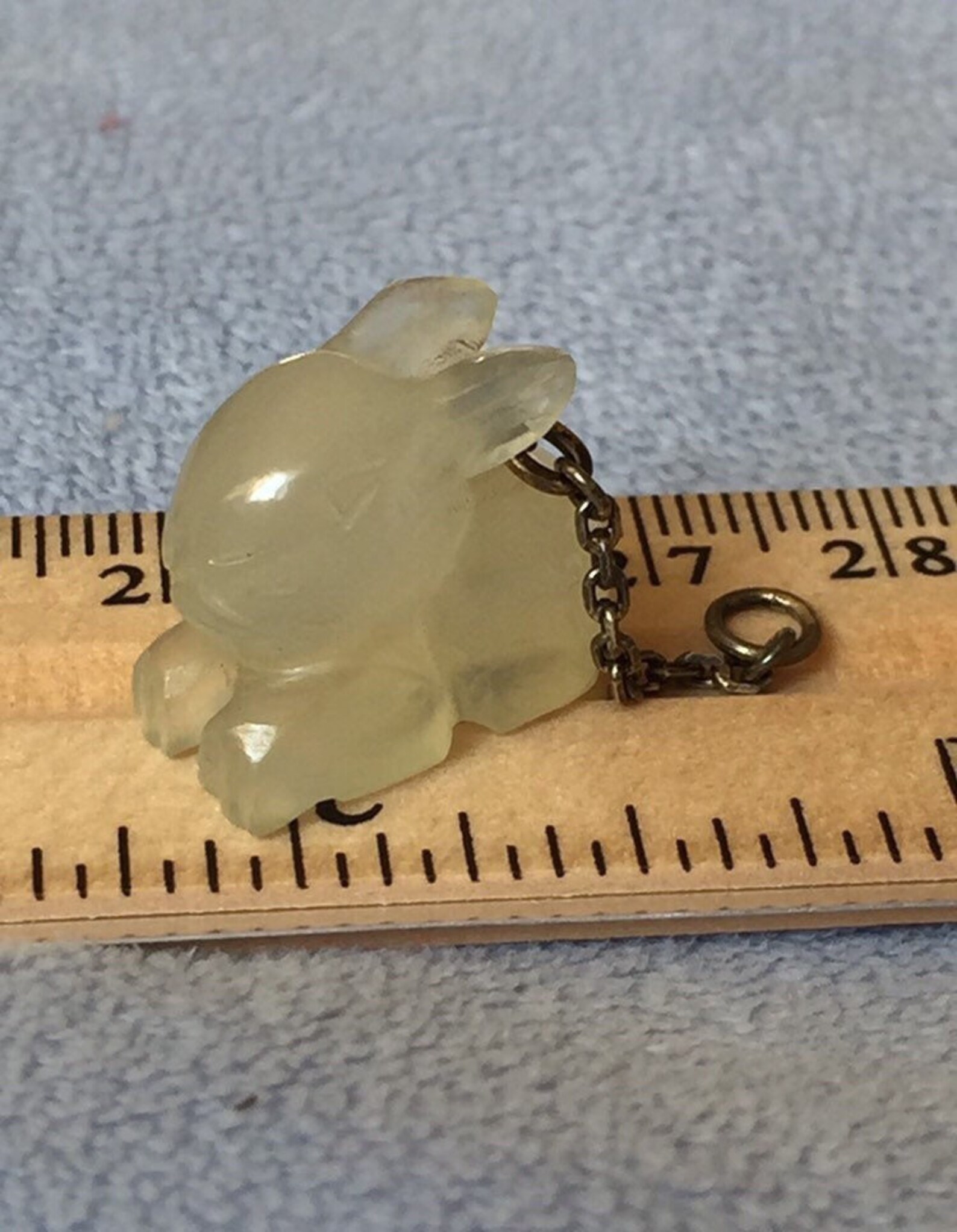 Art Deco Icy Translucent Carved Rabbit Pendant - Etsy