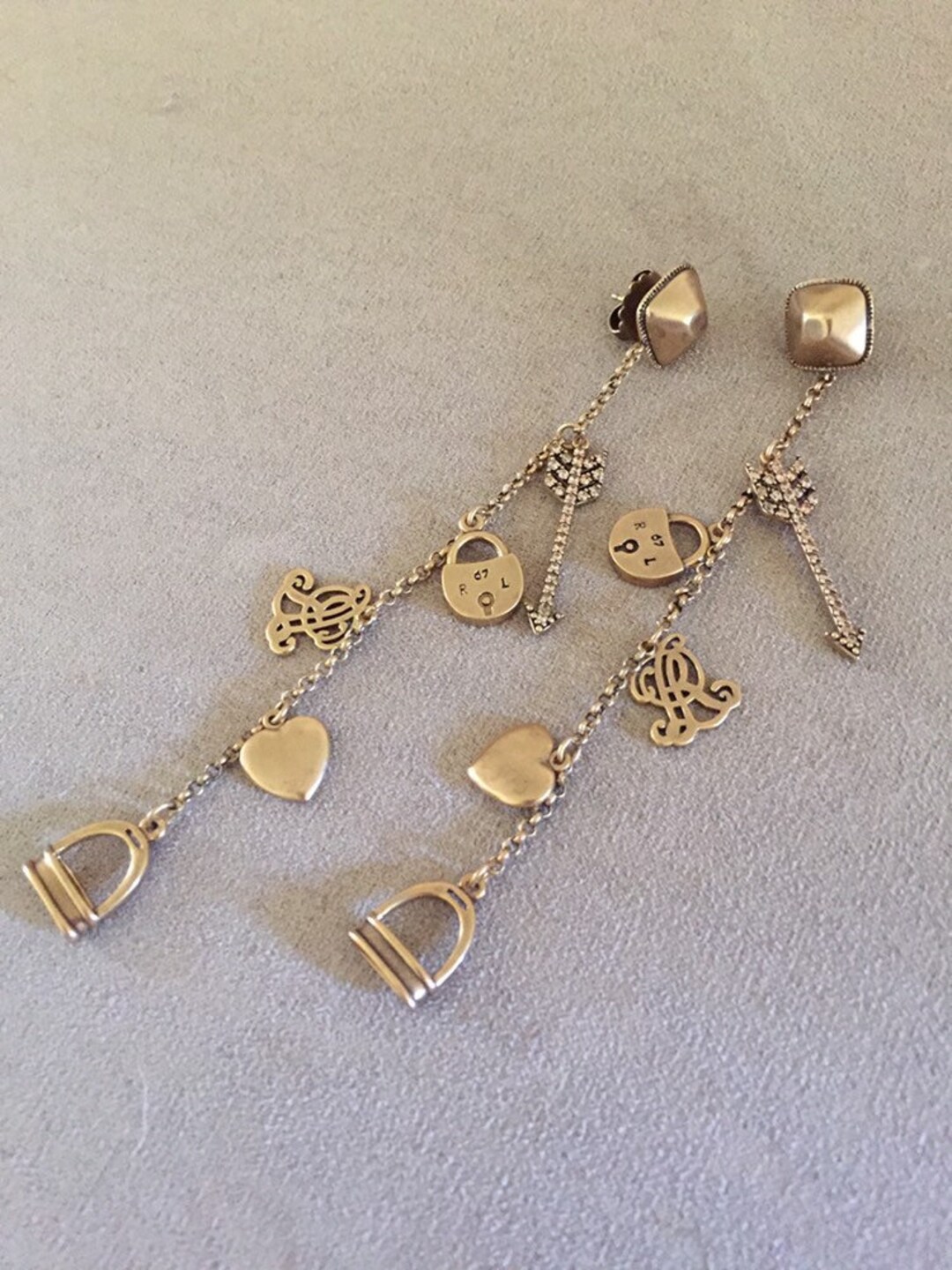 Runaway Ralph Lauren Equestrian Charm Chain RLL Earrings - Etsy