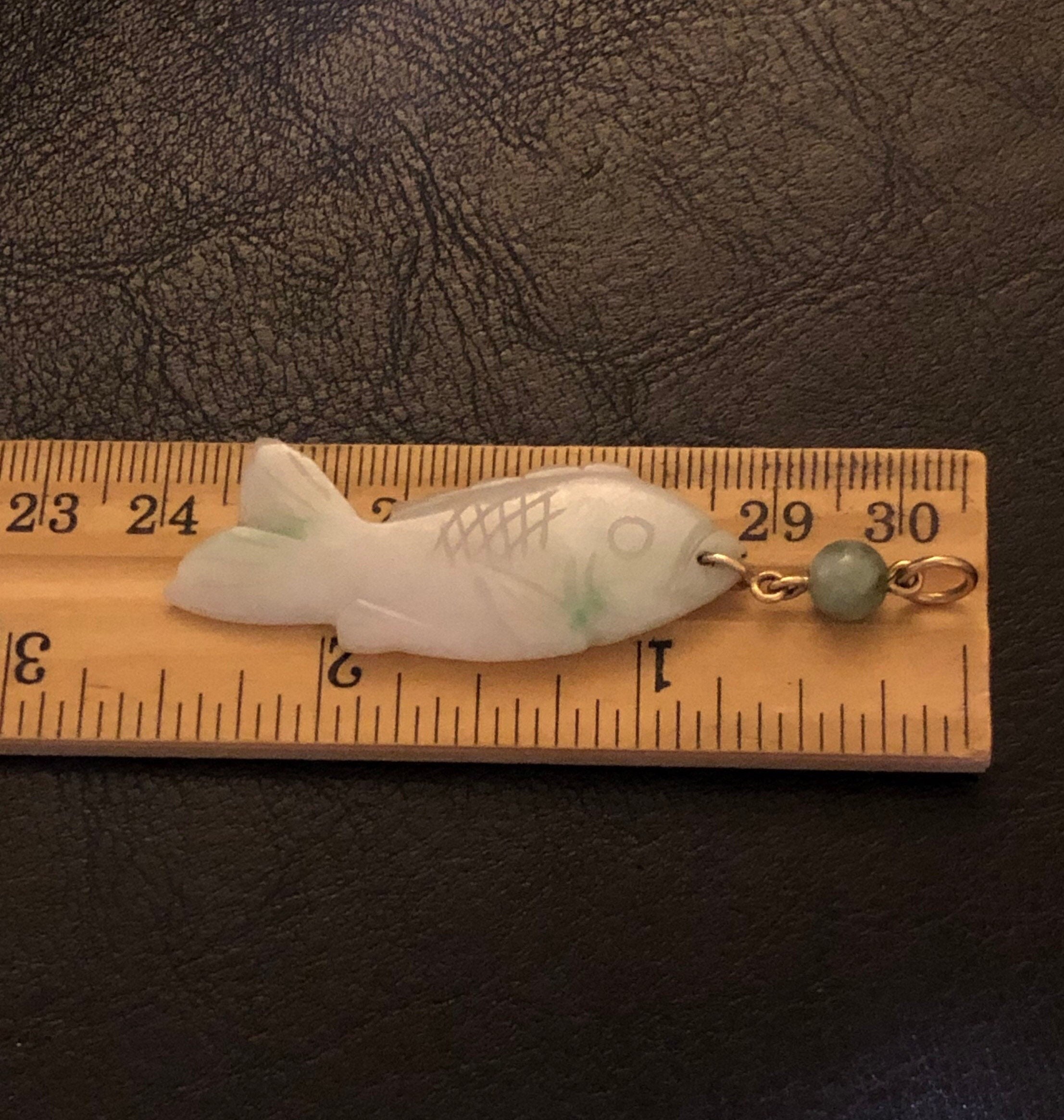 Art Deco Antique 14K Jade Carved Fish Pendant for Necklace - Etsy