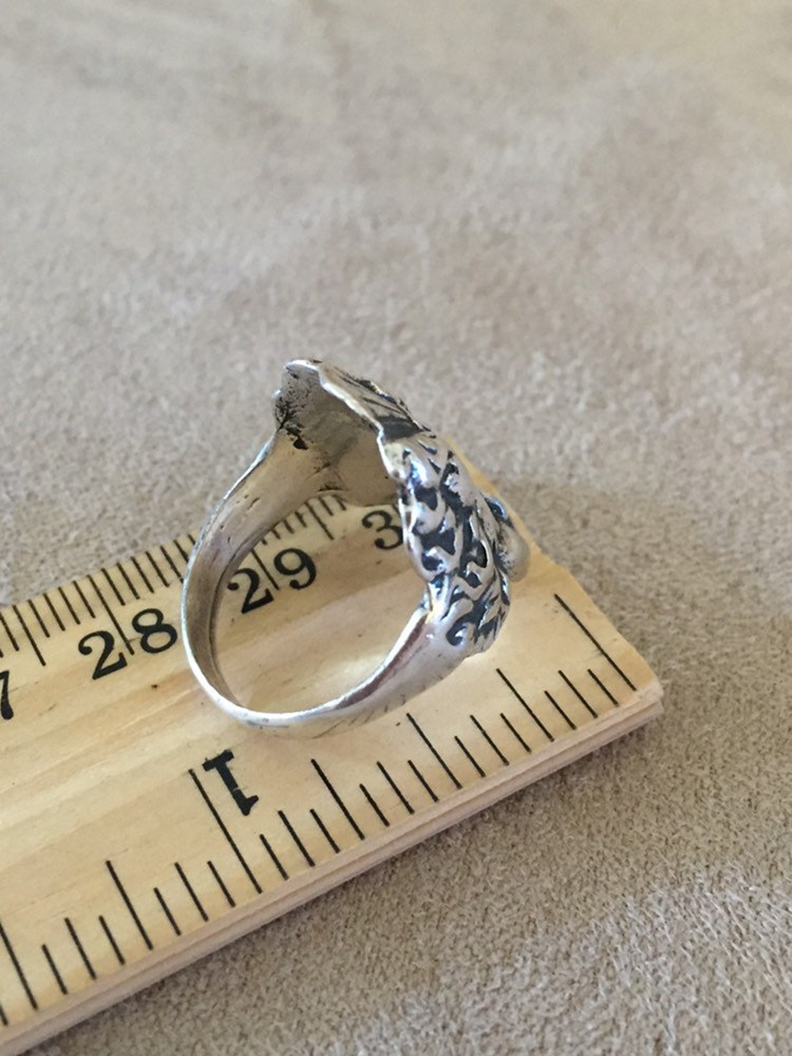 Art Deco Sterling Silver Ring Spiritual Woman Harp Queen Ring Size 6.25 ...