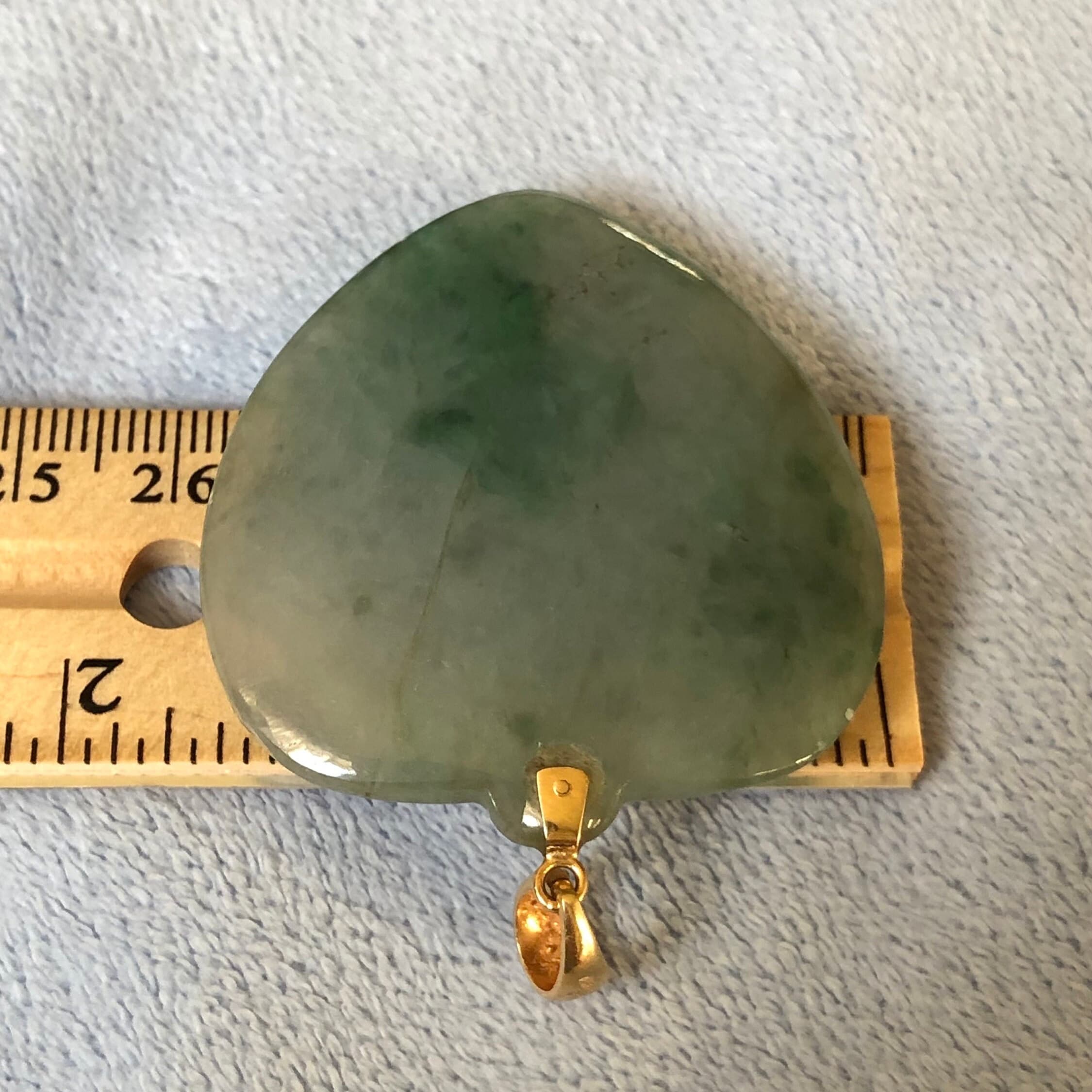 Vintage 14K Gold Heart Jade Pendant Translucent Moss Jade - Etsy