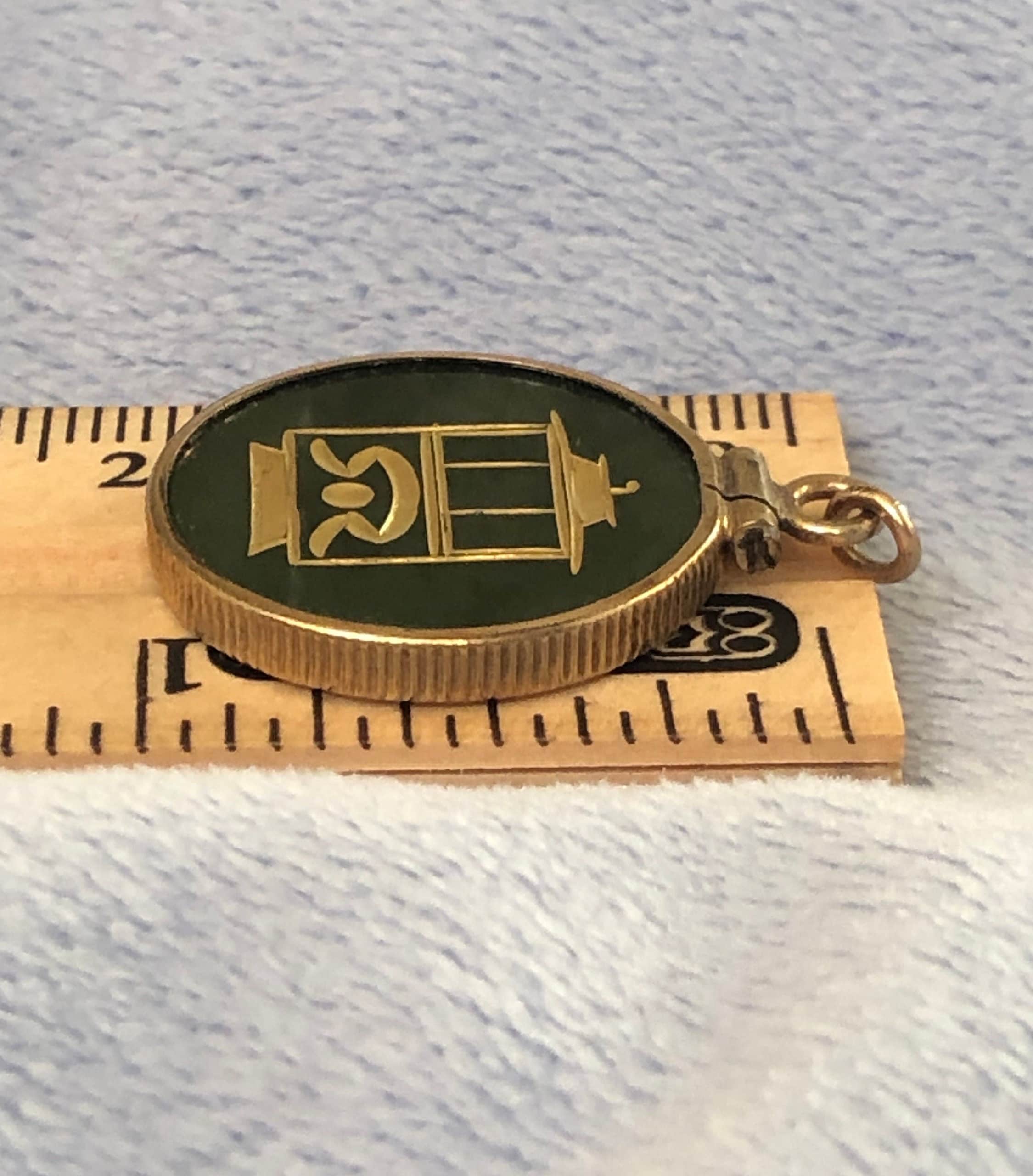 Gold Filled Spinach Jade Cable Car Coin Pendant - Etsy