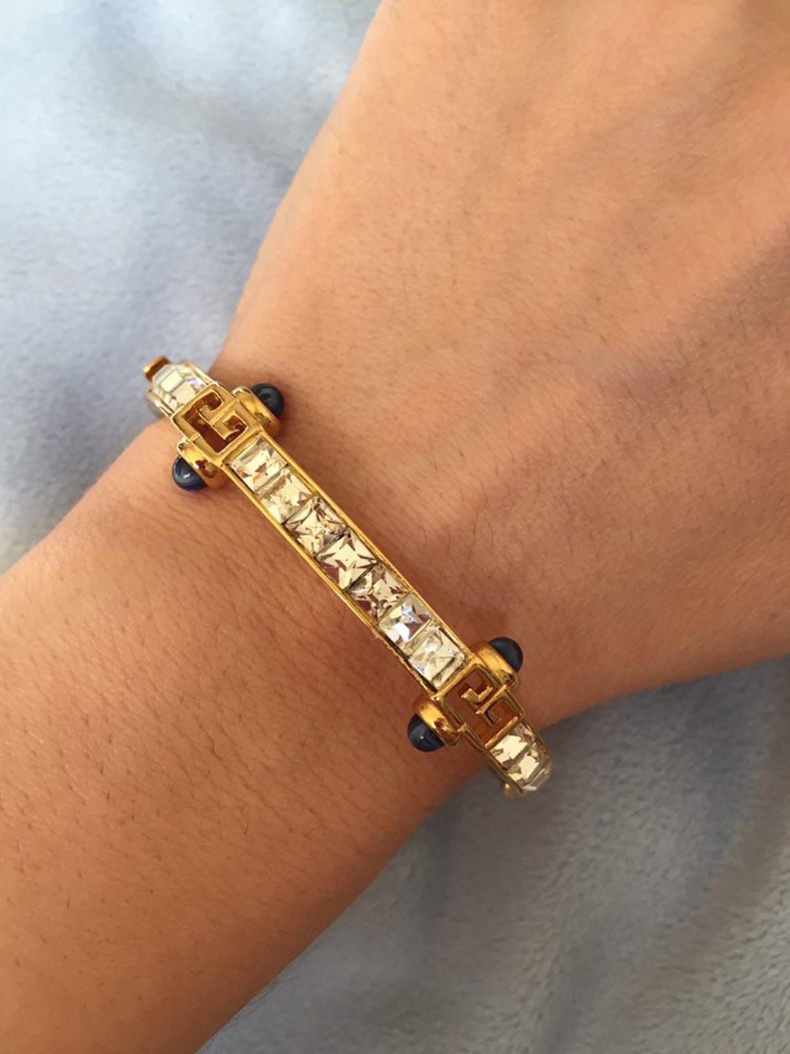 Vintage Bijoux Givenchy Logo Bangle Gripoix Bracelet - Etsy