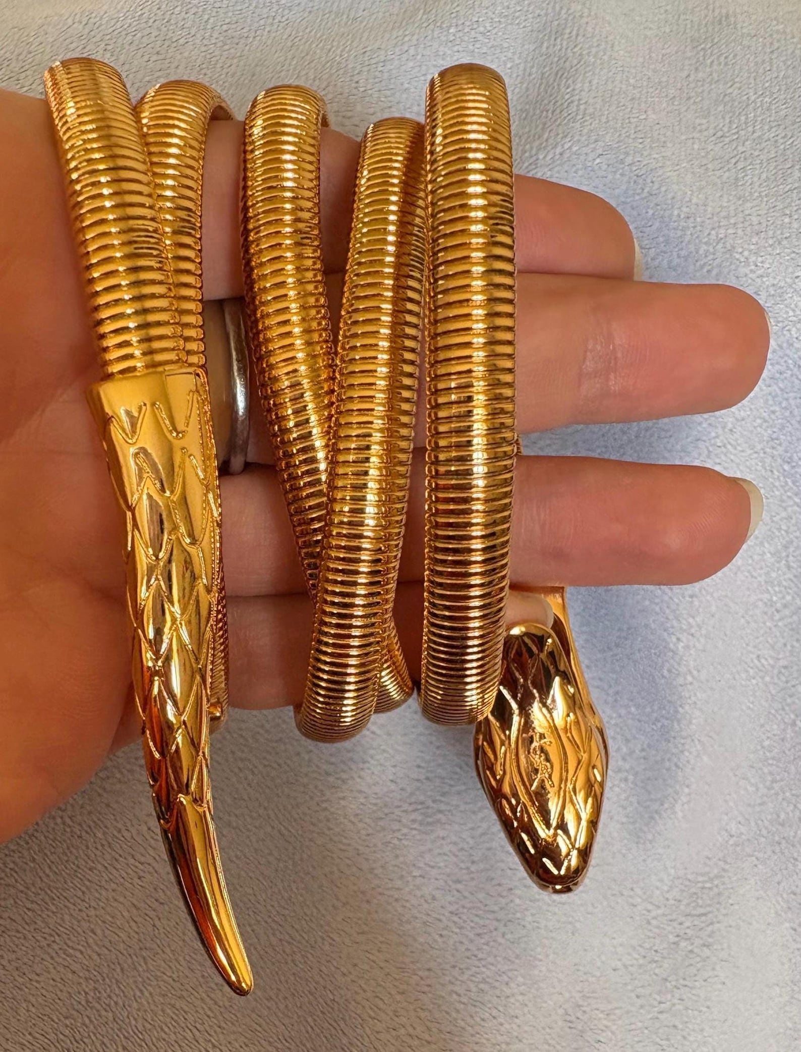 Rare Yves Saint Laurent YSL Chain Coiled Snake Chain Wrap Necklace ...
