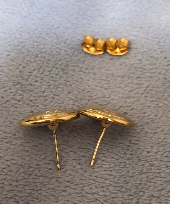 Vintage Ralph Lauren 14K Gold stem RLL Logo earrings … - Gem