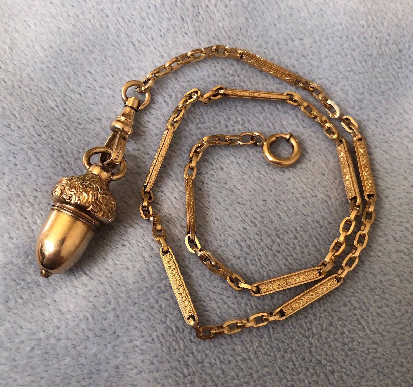 Victorian Pocket Watch Chain With Acorn Fob Rose Gold Filled - Etsy