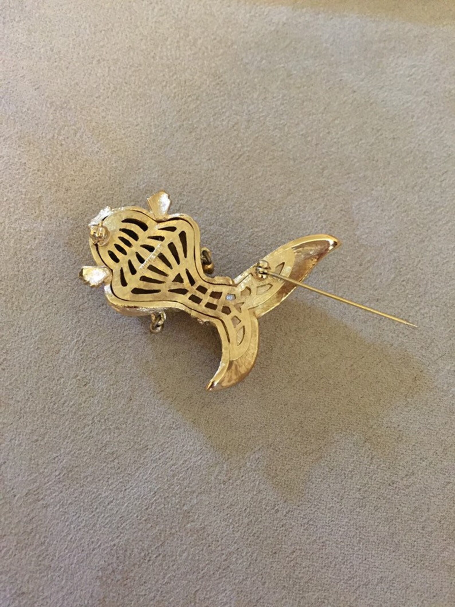 Rare Monet 3D Japanese Lady Geisha Red Rhinestone Gold Tone | Etsy