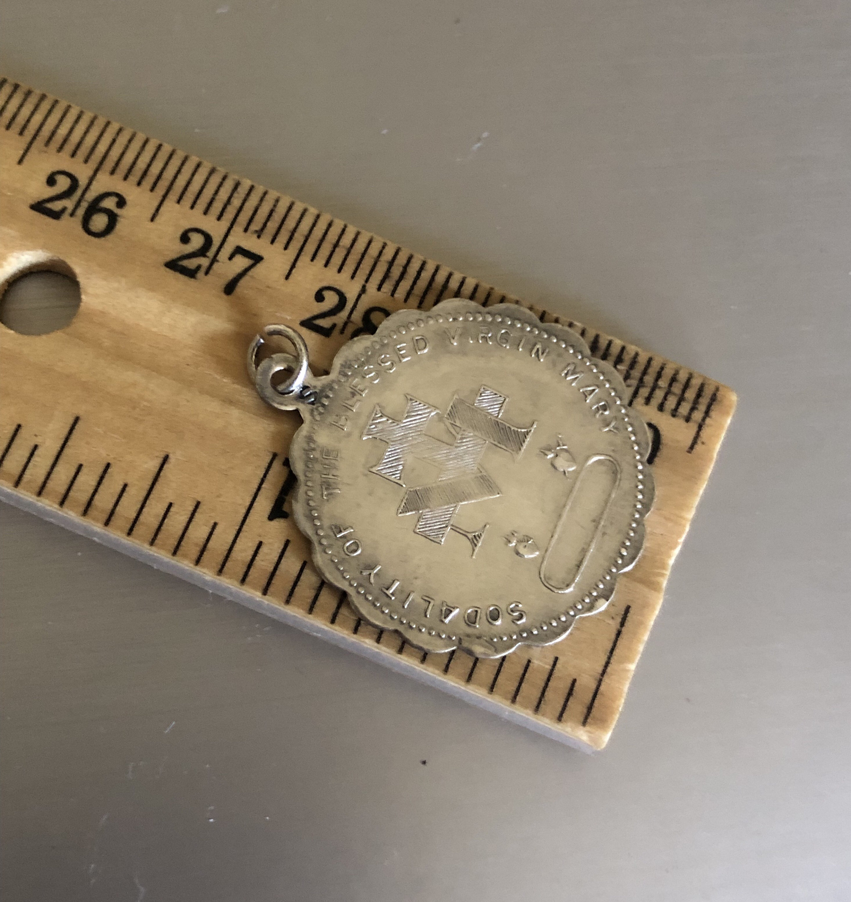 Antique 1830 Sodality of the Blessed Virgin Mary Sterling Medal Pendent ...