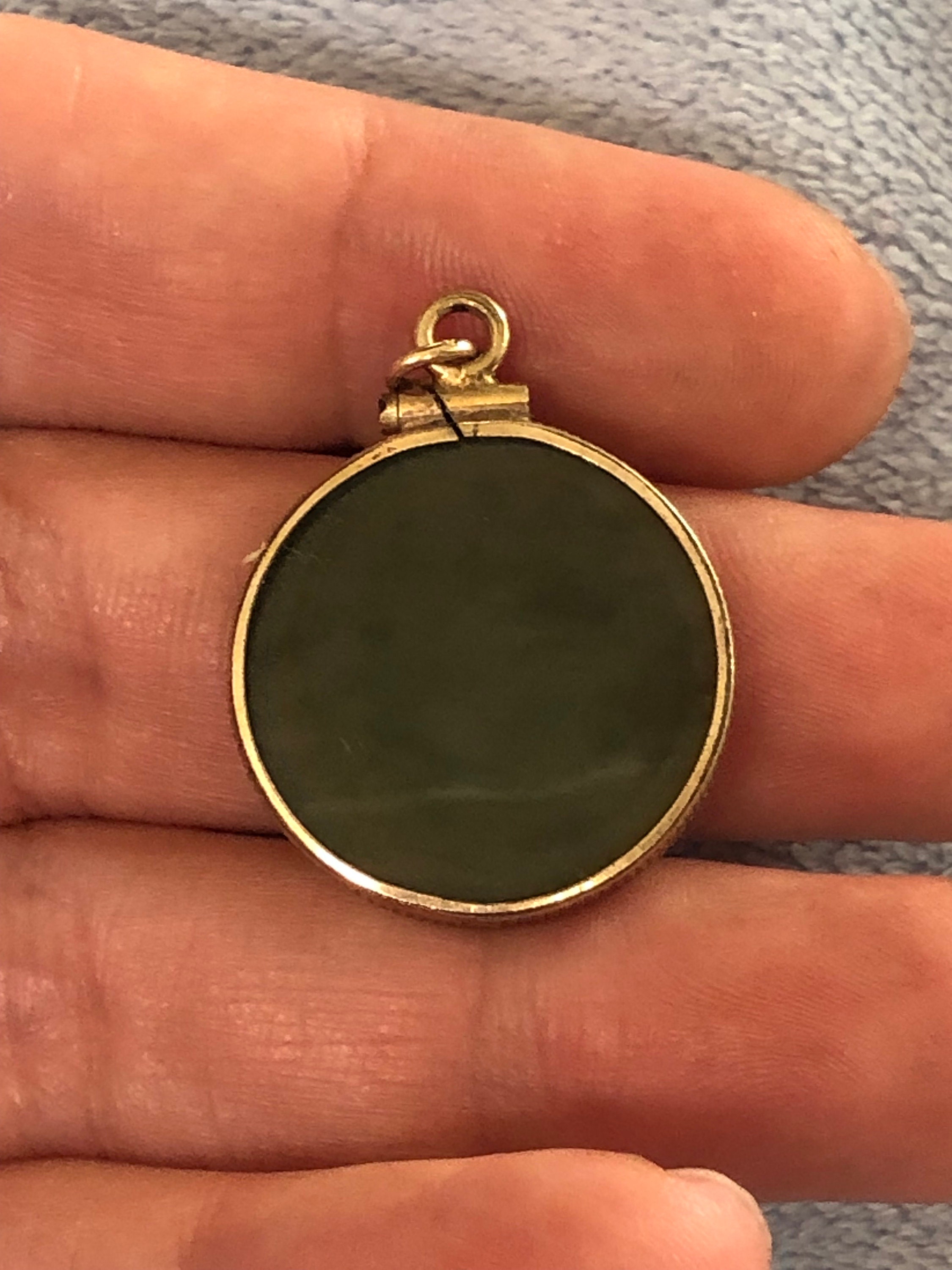 Gold Filled Spinach Jade Cable Car Coin Pendant - Etsy