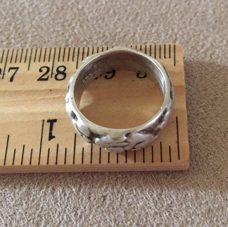 Old Sterling Silver Rabbit Monkey Elephant Cat Terrier Pinky Band Ring ...
