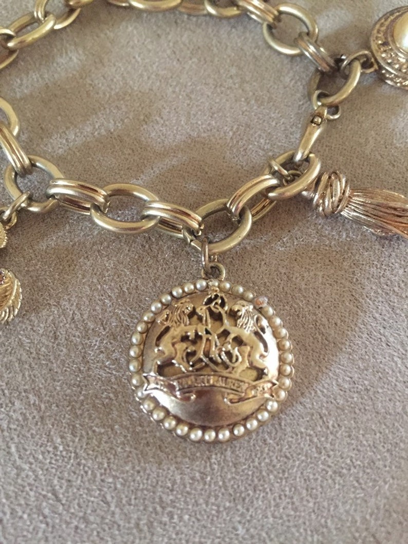 Vintage Ralph Lauren RLL 7 Fobs Chain RLL Charm Bracelet - Etsy