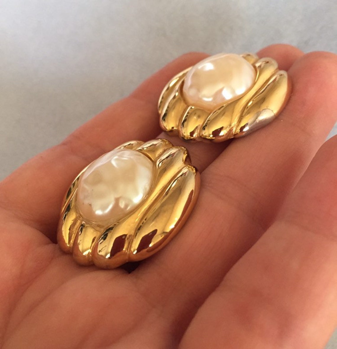 Vintage Givenchy Bijoux Pearl Clip on Earrings - Etsy