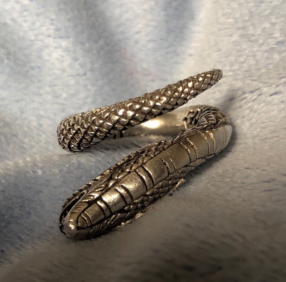 Artisan Double sided Ring Dragon & Snake Heavy Sterl… - Gem