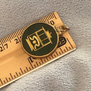 Gold Filled Spinach Jade Cable Car Coin Pendant - Etsy