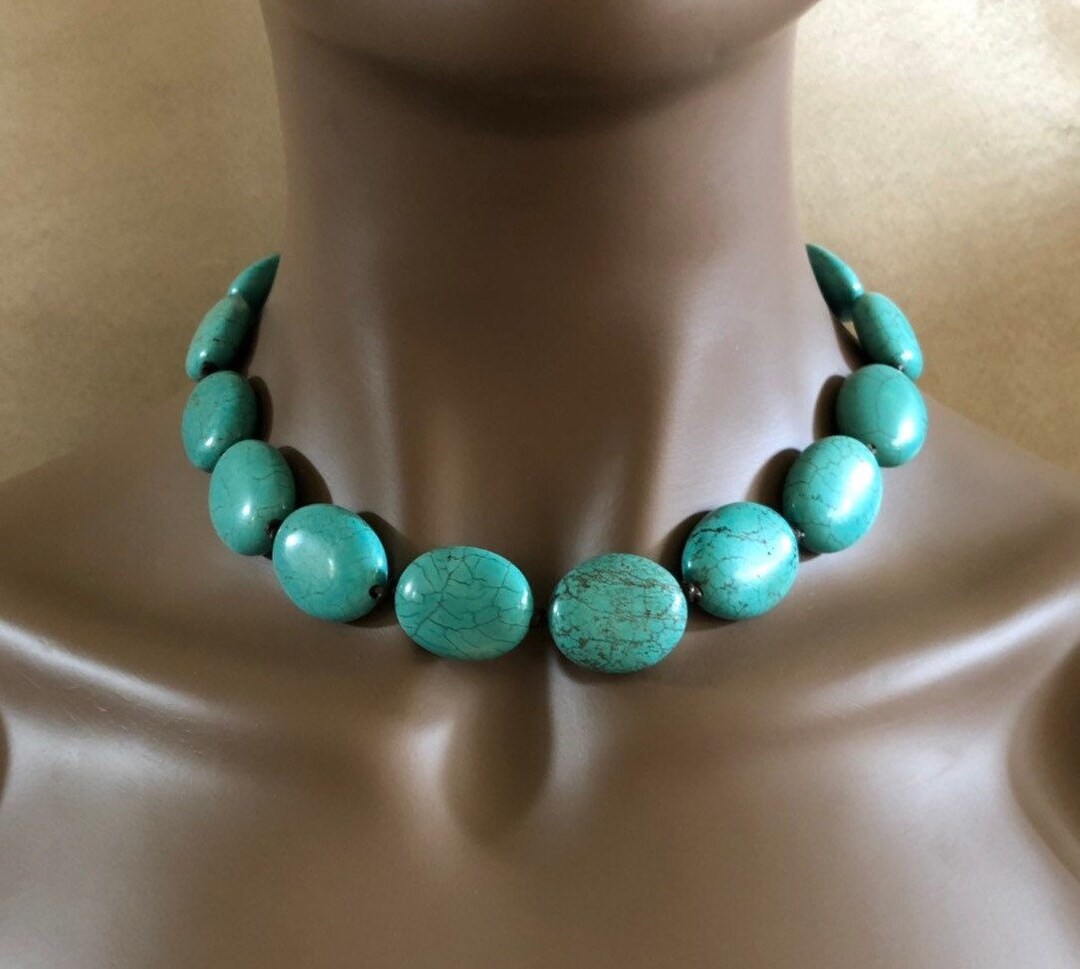 Vintage Ralph Lauren Manmade Turquoise RLL Necklace 18 - Etsy