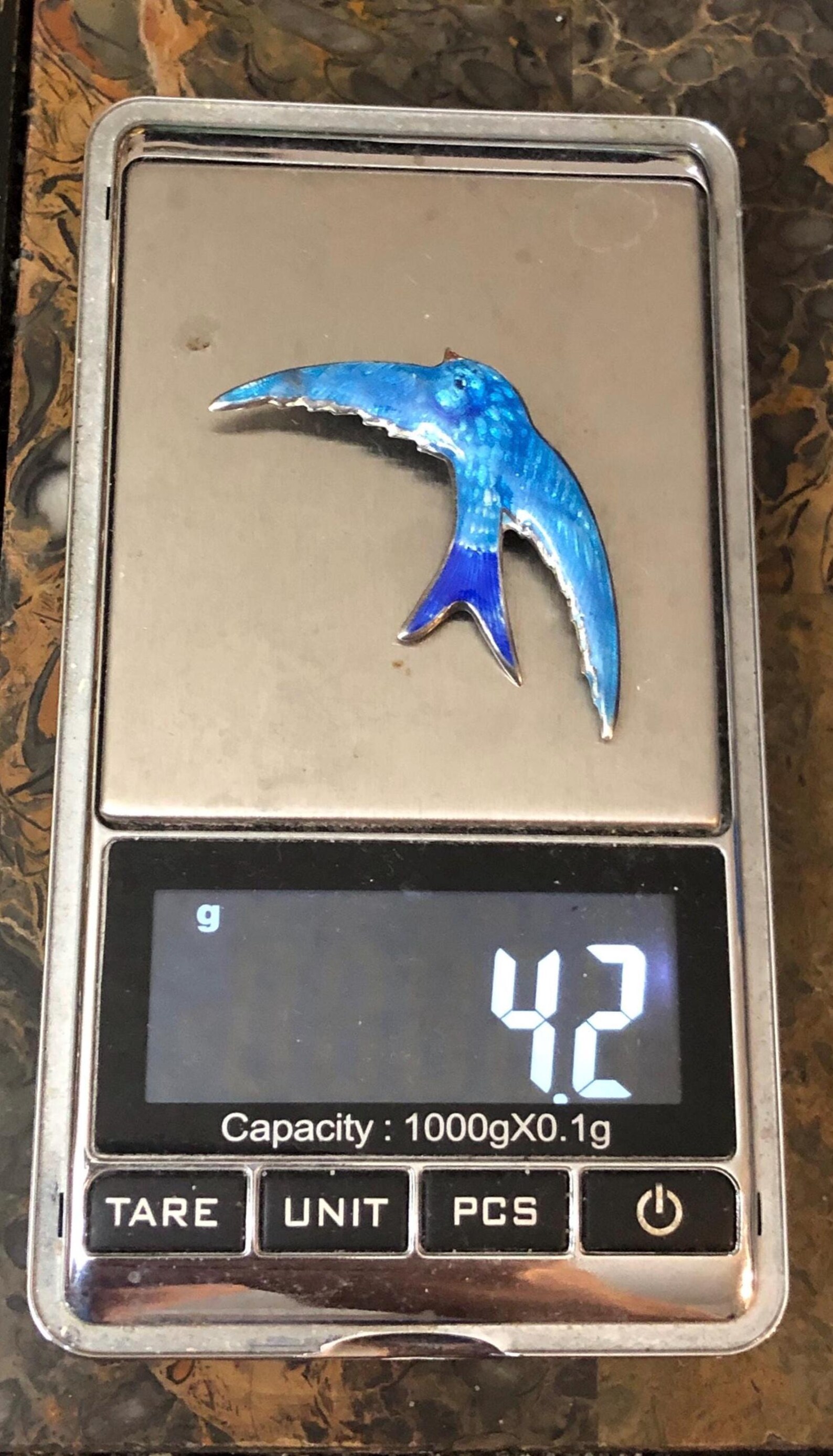 Art Deco 1920 Breadner Mfg. Co. Sterling Blue Bird Swallow Pin Brooch ...