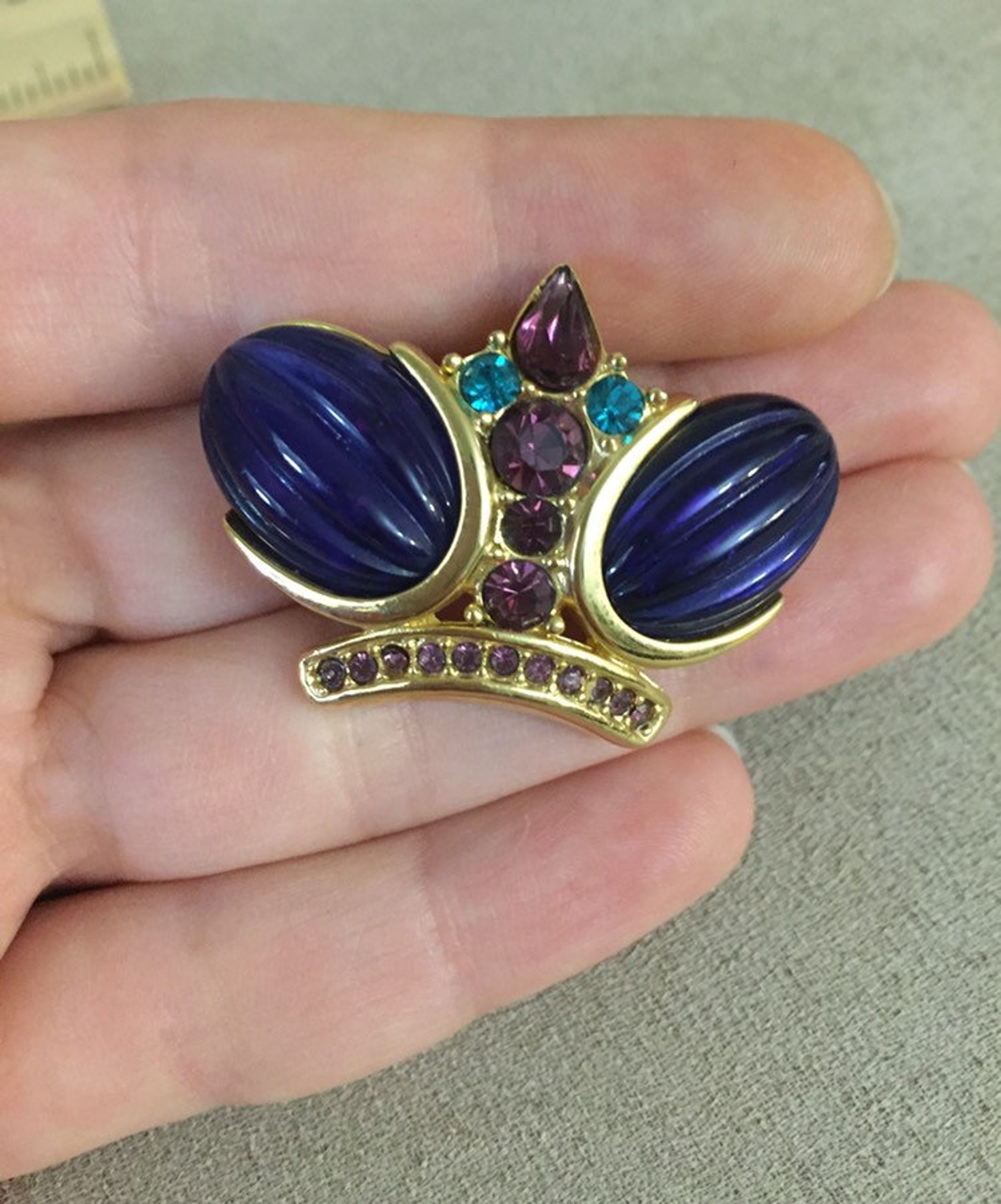 Vintage Givenchy Pin Brooch Bijoux Crown Gripoix Pin - Etsy