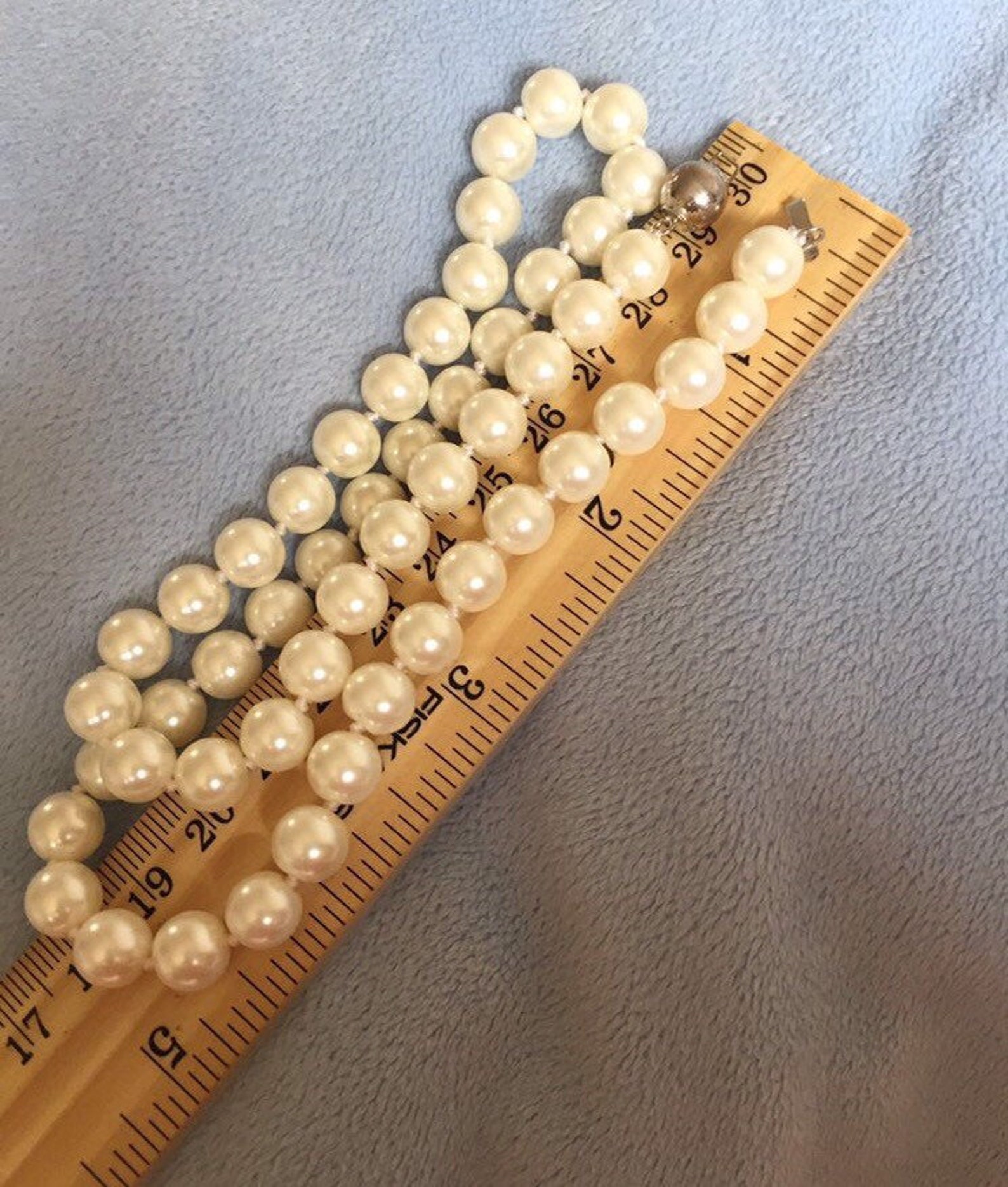 Vintage Flappers Pearl Necklace 18 Inch With Ball Clap - Etsy