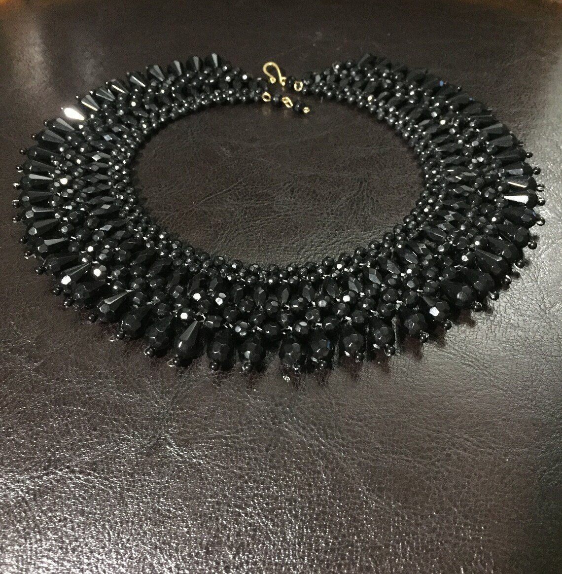 Vintage Faceted Black Collar Cleopatra Necklace - Etsy