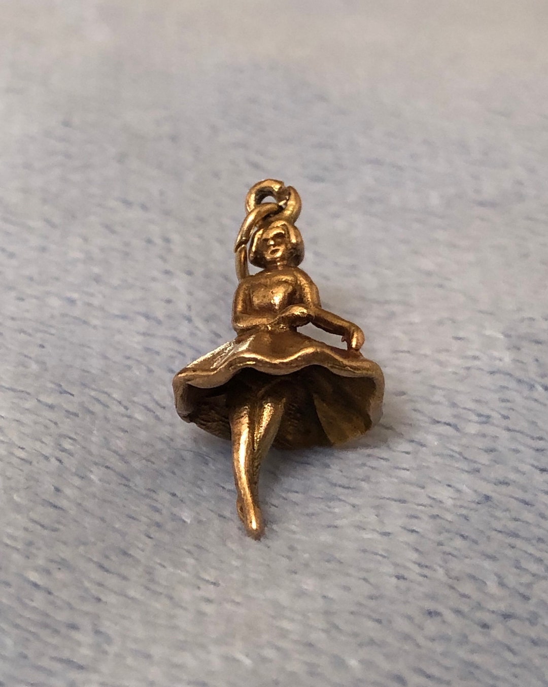 Heart Dressed Super Tiny Ballerina 3D Charm Marked 9K Gold Pendant ...