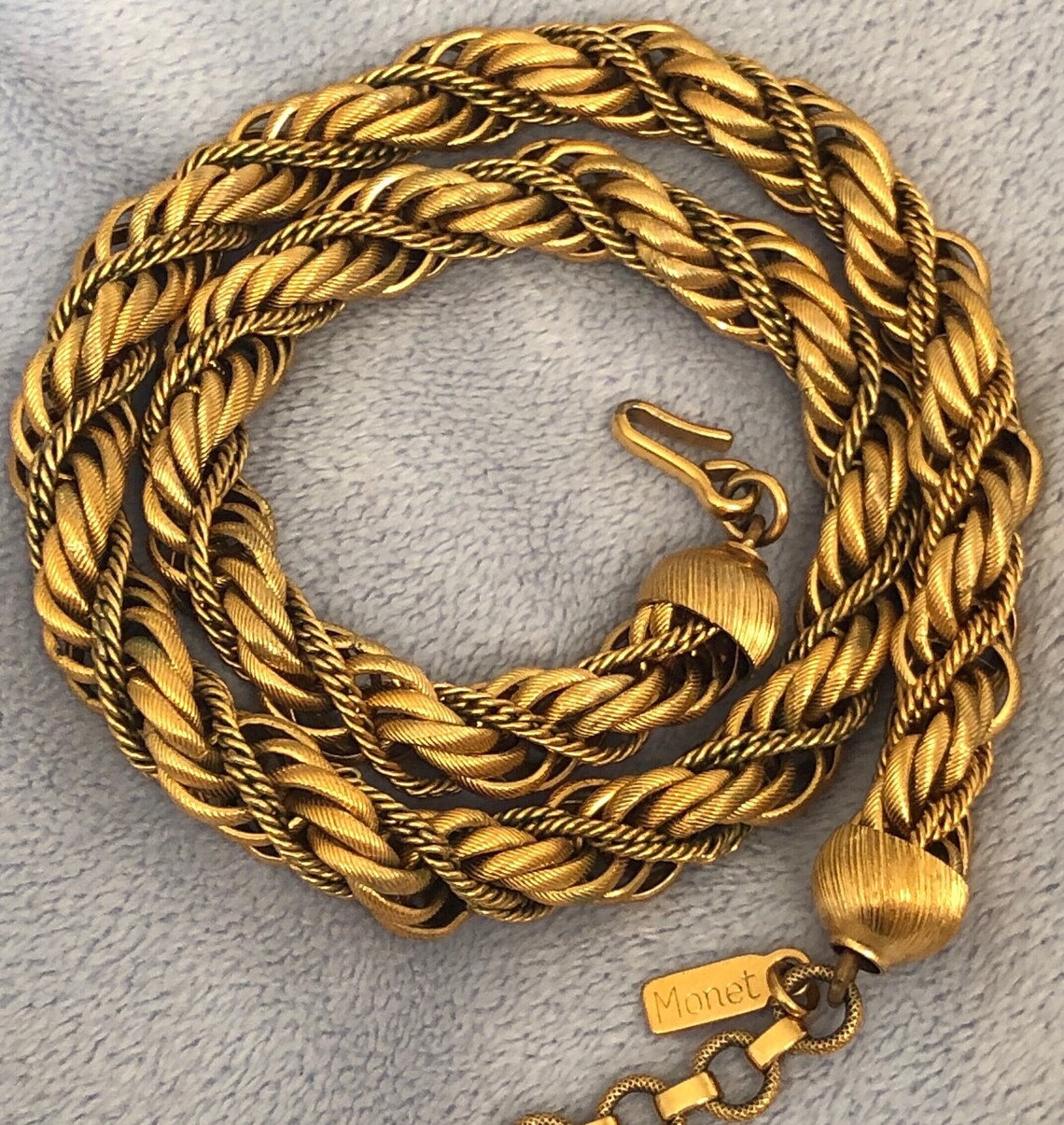 Vintage 1960-1970’s Monet Chunky Rope Chain Necklace 14-16 Inch - Etsy