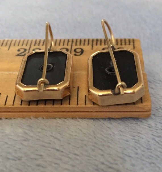 Antique 14K solid Gold Black Onyx seed pearls Clover … - Gem