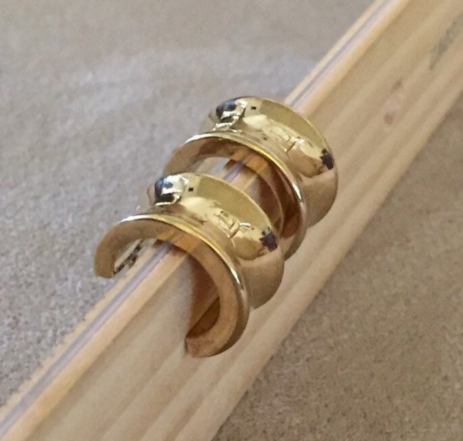 Ralph Lauren RLL 1967 Signet Wide Hoop Earrings Wide Huggie Hoops 14K ...