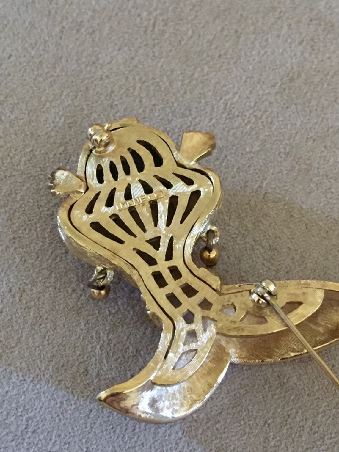 Rare Monet 3D Japanese Lady Geisha Red Rhinestone Gold Tone | Etsy