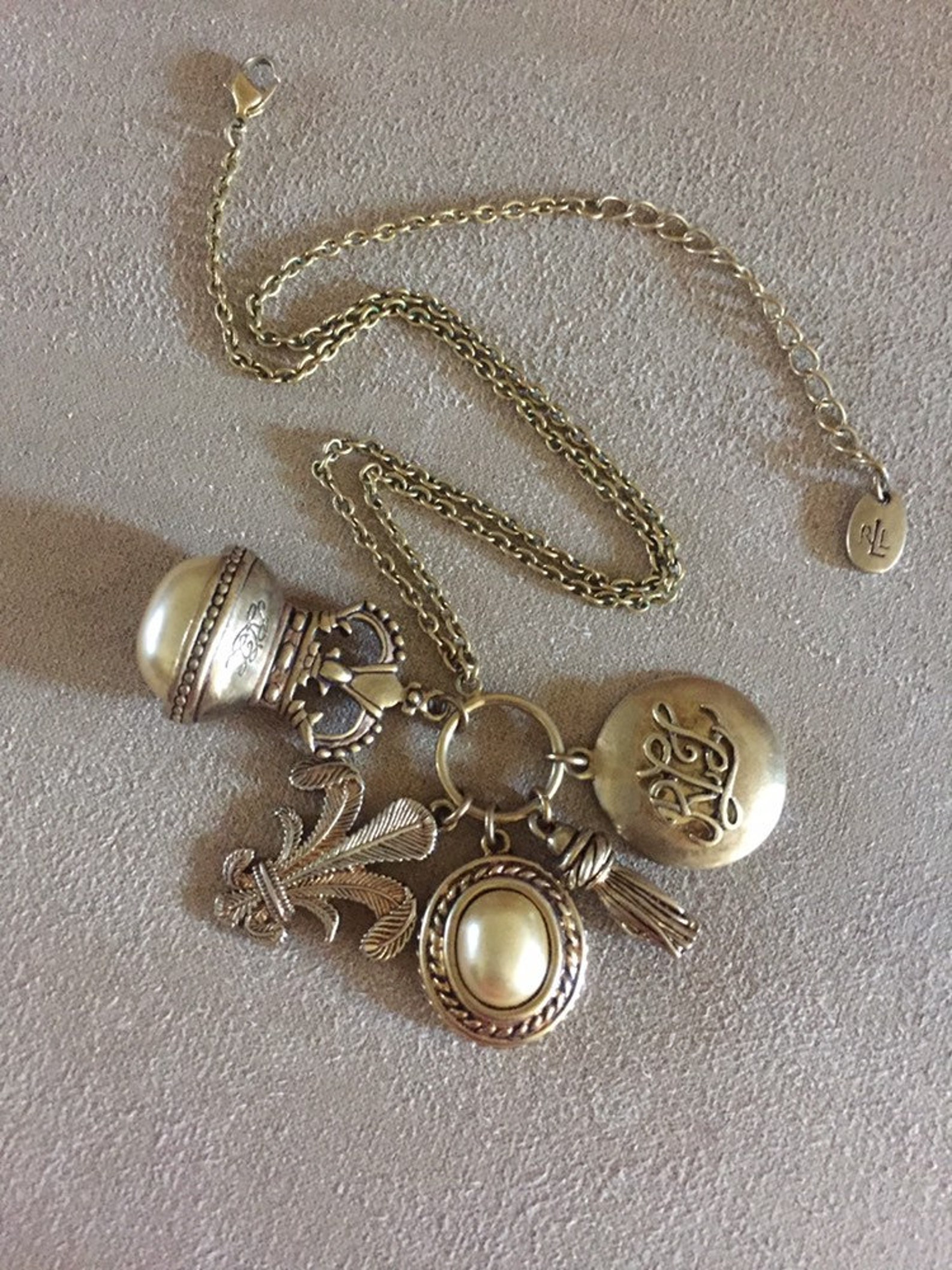 Vintage Ralph Lauren RLL 5 Fobs Chain RLL Charm Necklace - Etsy