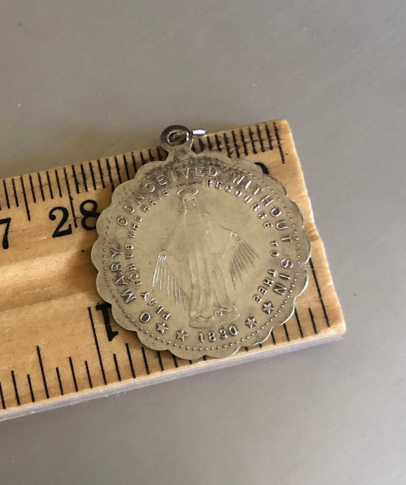 Antique 1830 Sodality of the Blessed Virgin Mary Sterling Medal Pendent ...