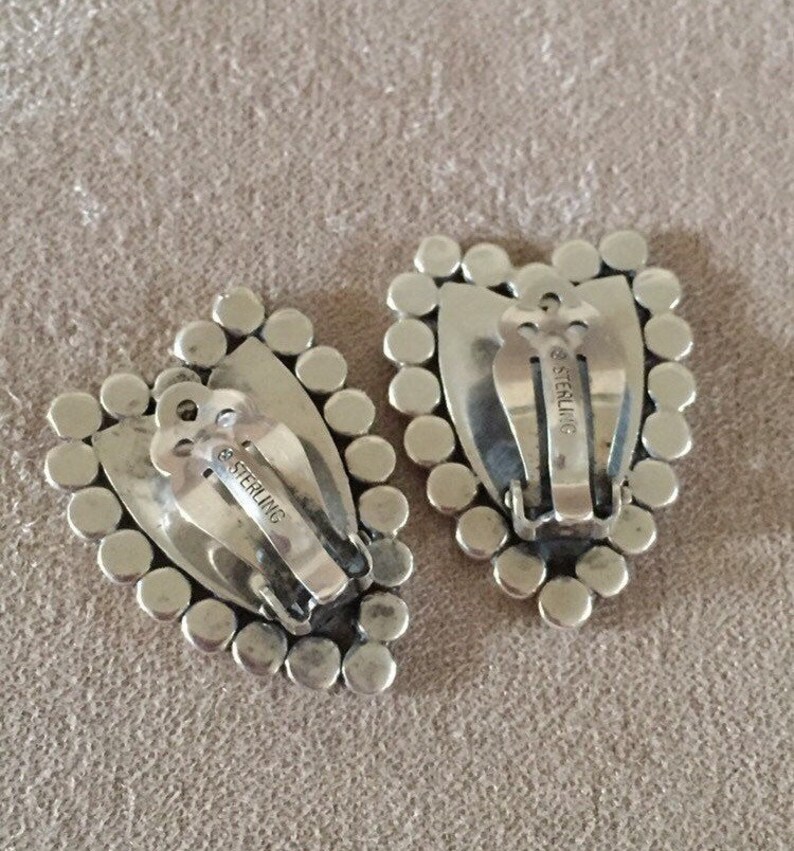 Art Deco Sterling Silver Tulip Crest Shield Earrings - Etsy