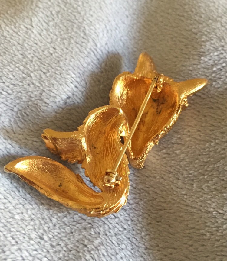 Vintage 1940-1950 Red Eyed Fox Pin Brooch Foxy Lady W/rhinestones 2” - Etsy
