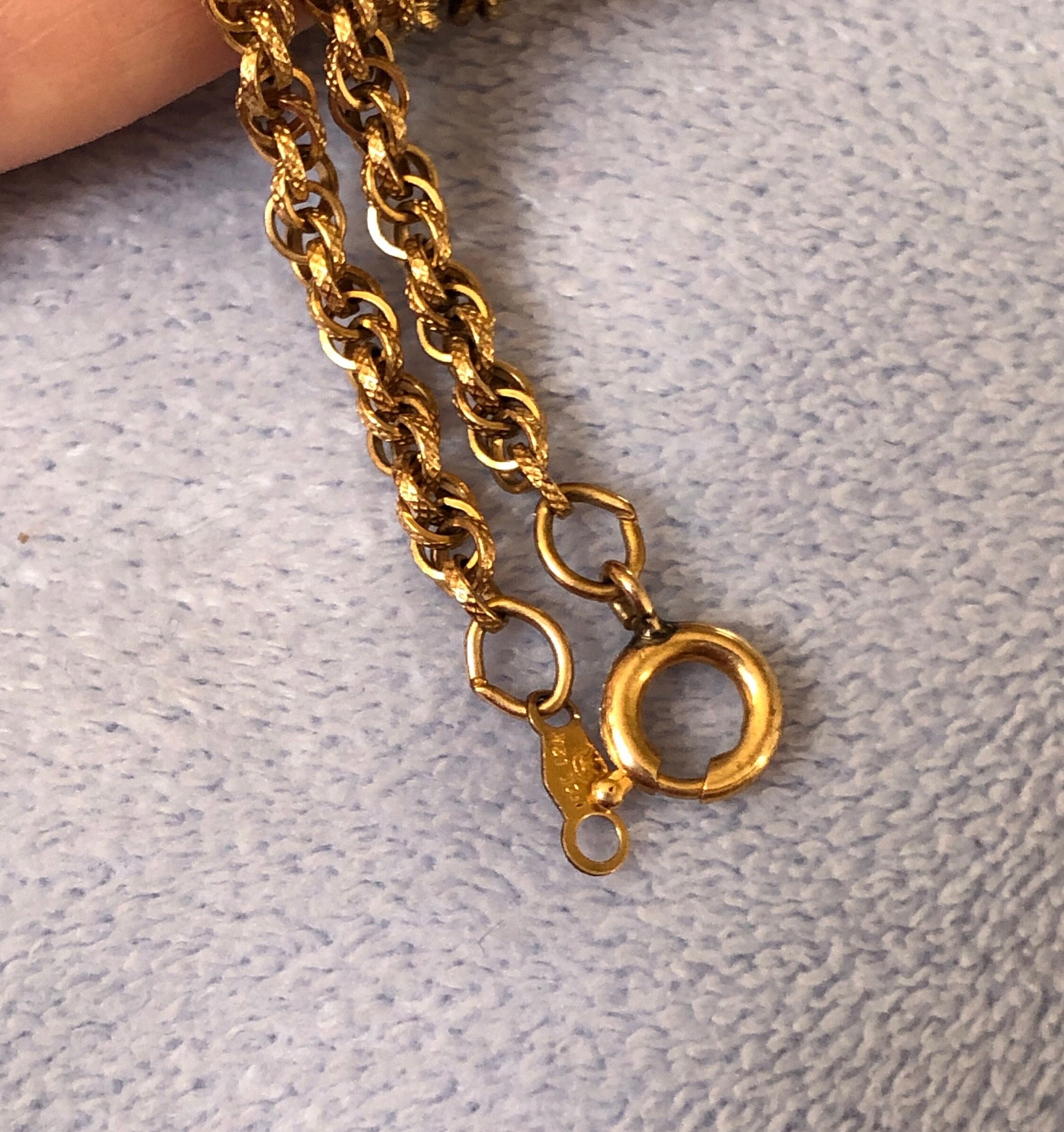 1950 Vintage 12K Gold Filled Triple Link Rope Chain Necklace 1/20 12K ...