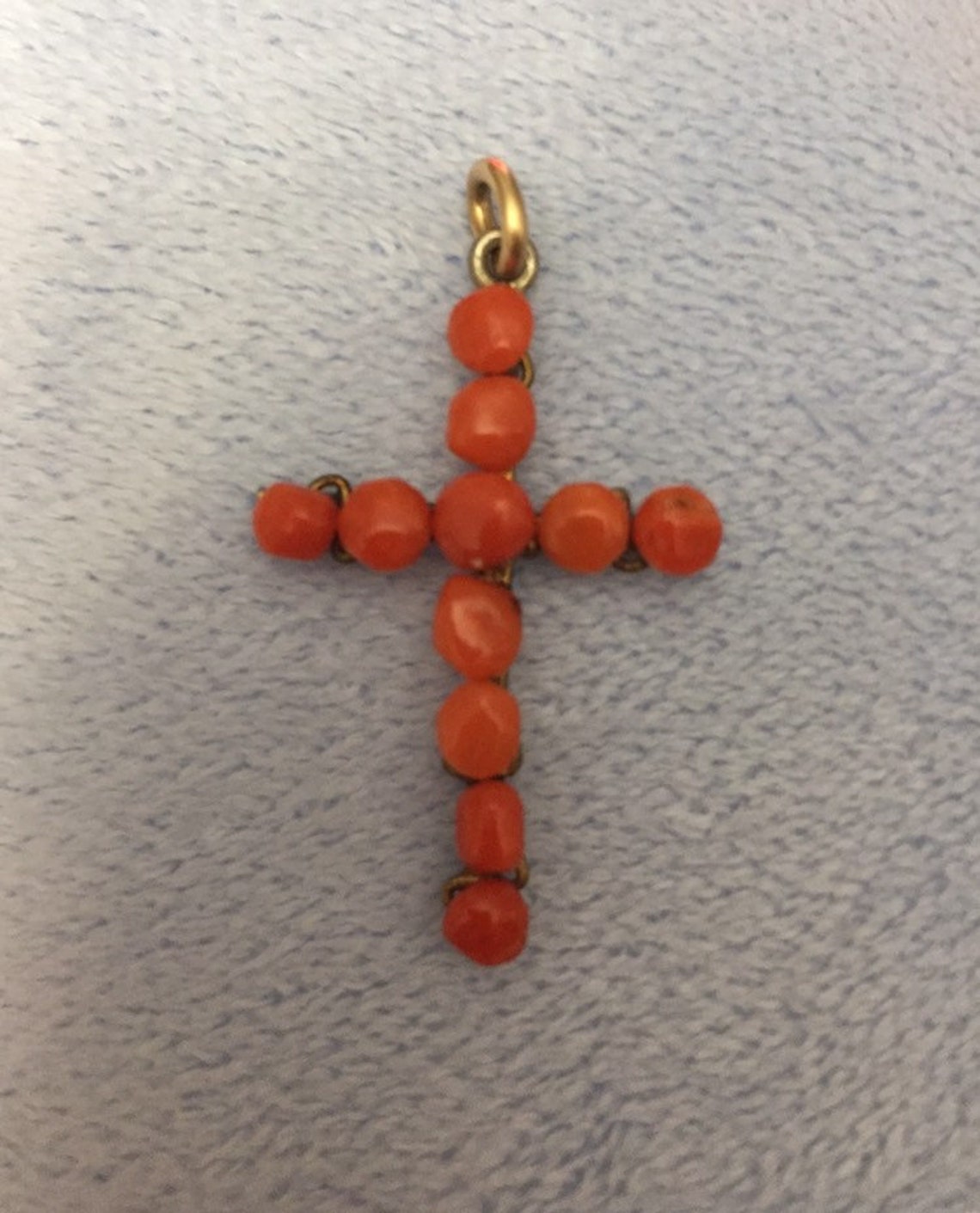 Victorian Salmon Red Coral Cross Pendant - Etsy