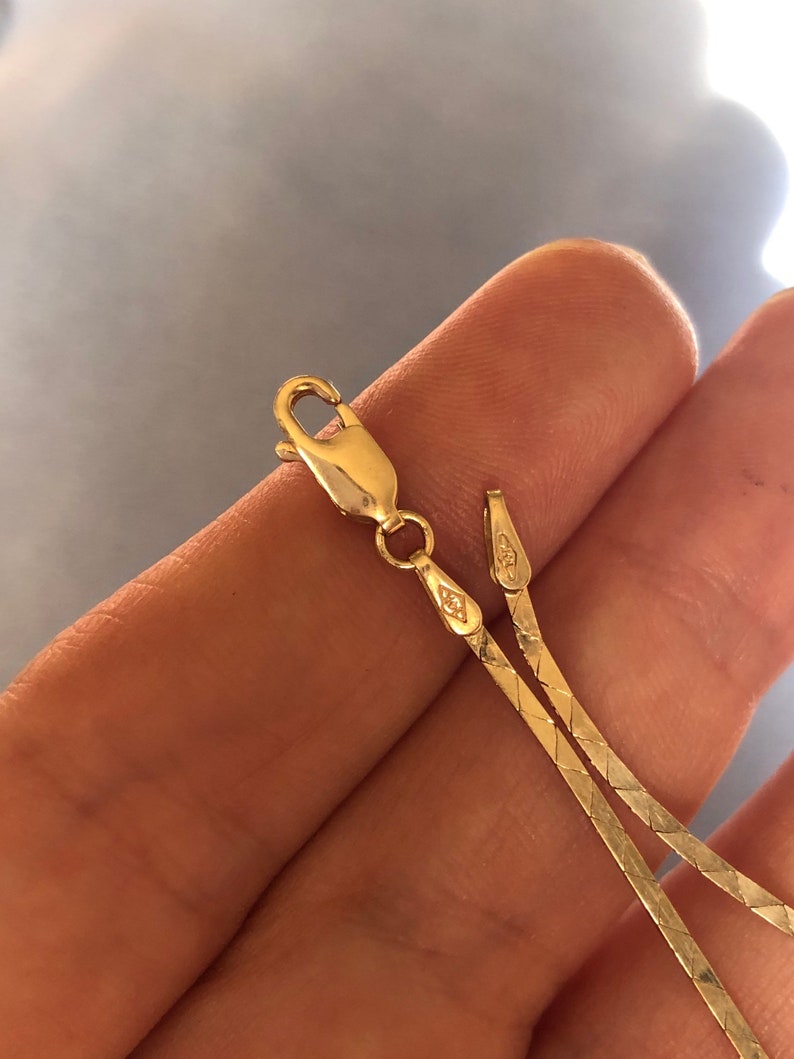 1980 Vintage 14K Solid Yellow Gold Cobra Link Chain Necklace 17.5 - Etsy