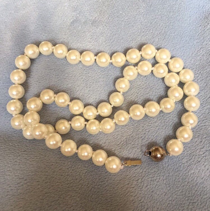 Vintage Flappers Pearl Necklace 18 Inch With Ball Clap - Etsy