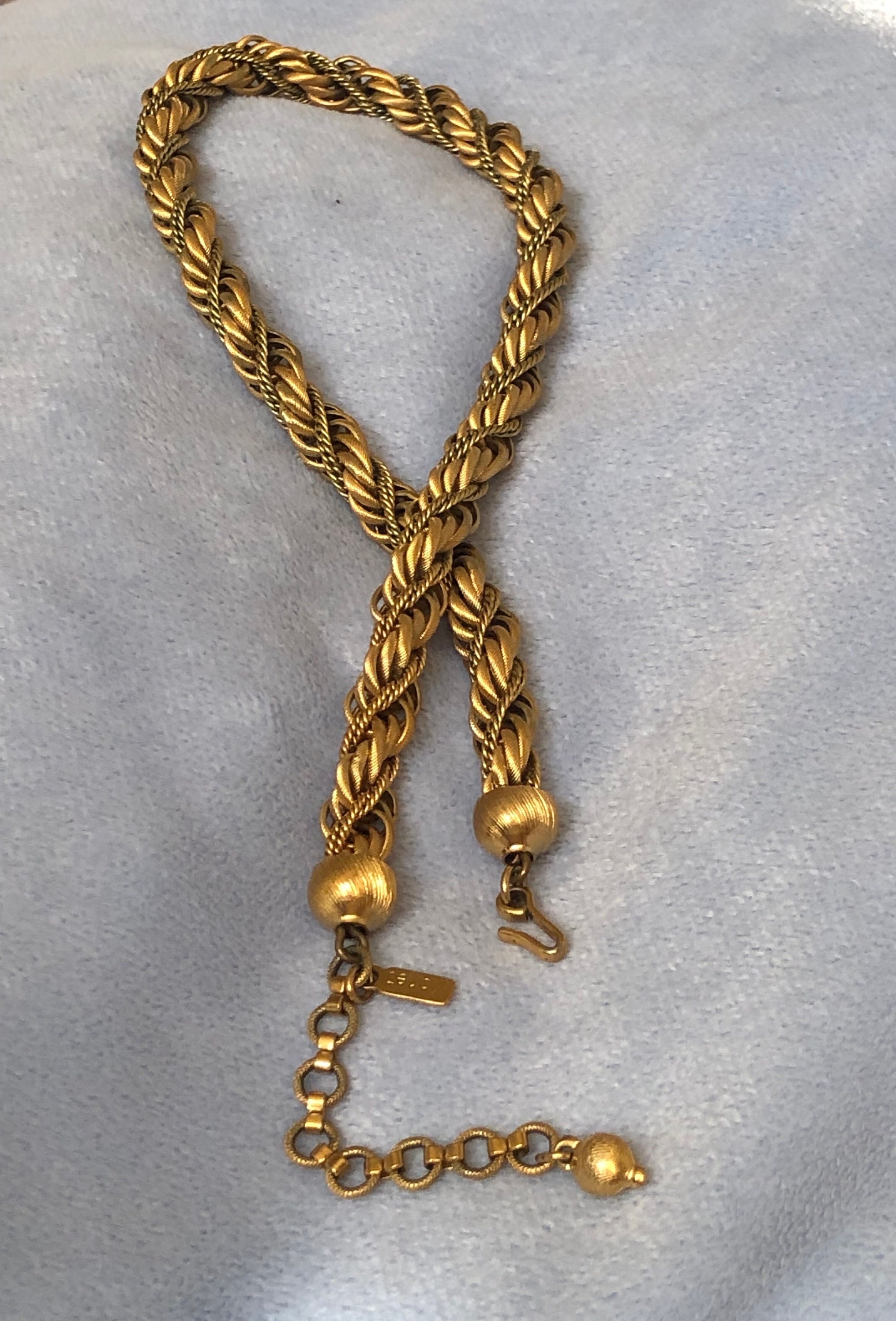 Vintage 1960-1970’s Monet Chunky Rope Chain Necklace 14-16 Inch - Etsy