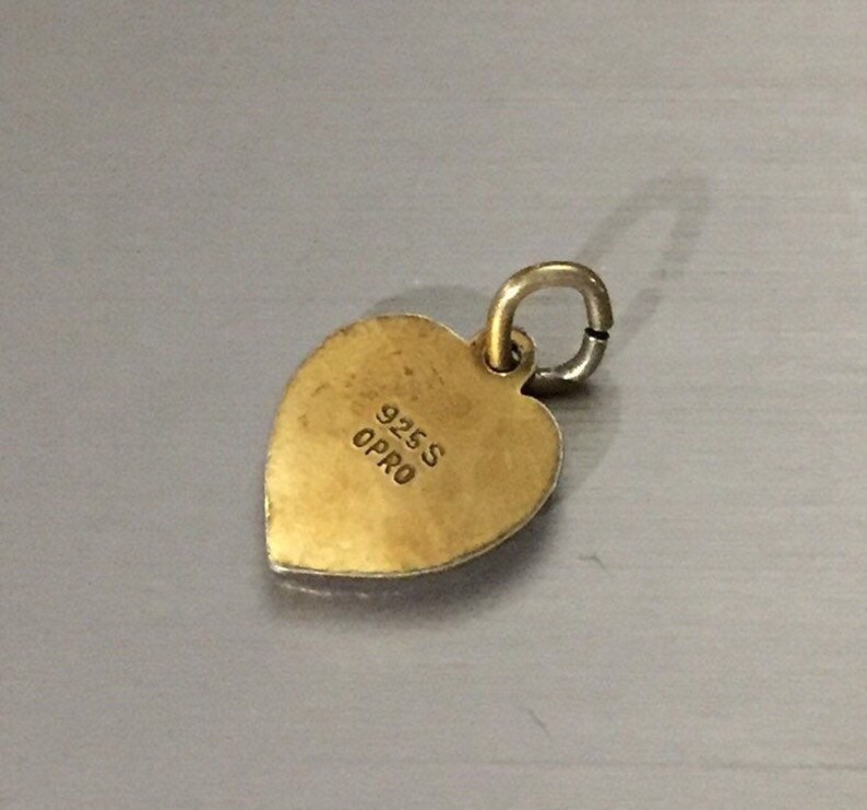 Very Small Vintage Antique Sterling Silver White Enamel Heart Charm ...