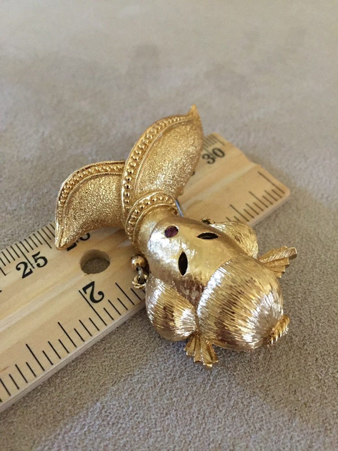 Rare Monet 3D Japanese Lady Geisha Red Rhinestone Gold Tone | Etsy