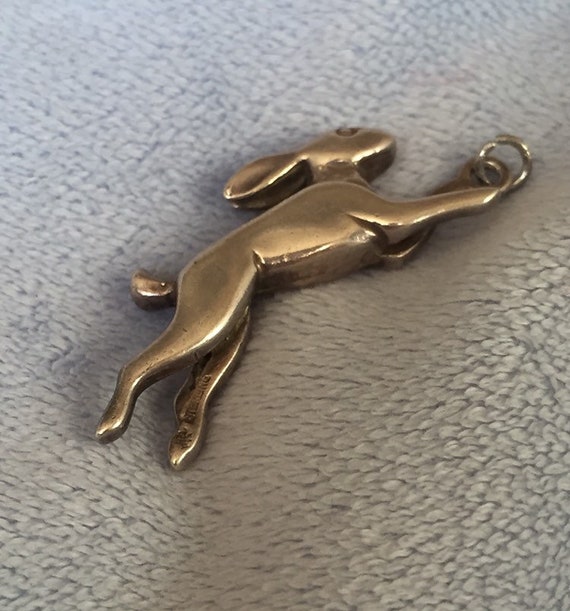 Old Sterling silver Jack Rabbit Pendant - Gem